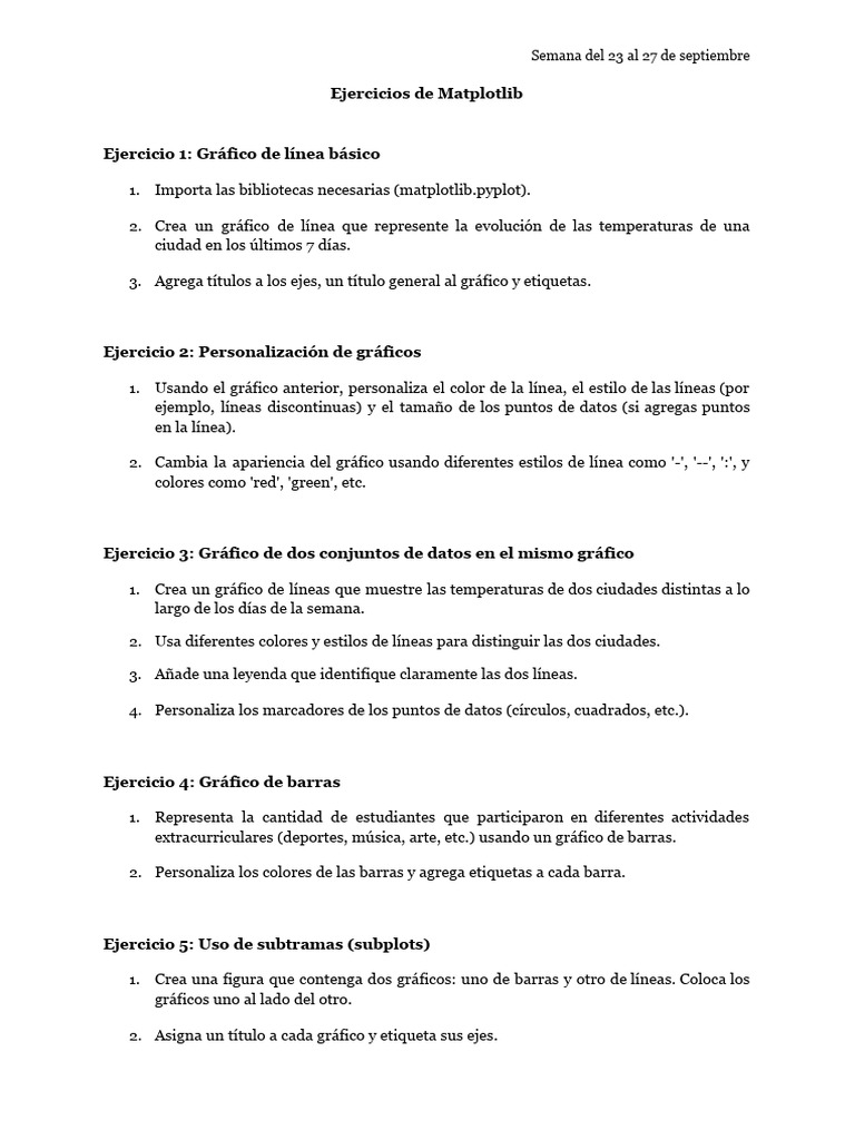 Ejercicios de Matplotlib | PDF