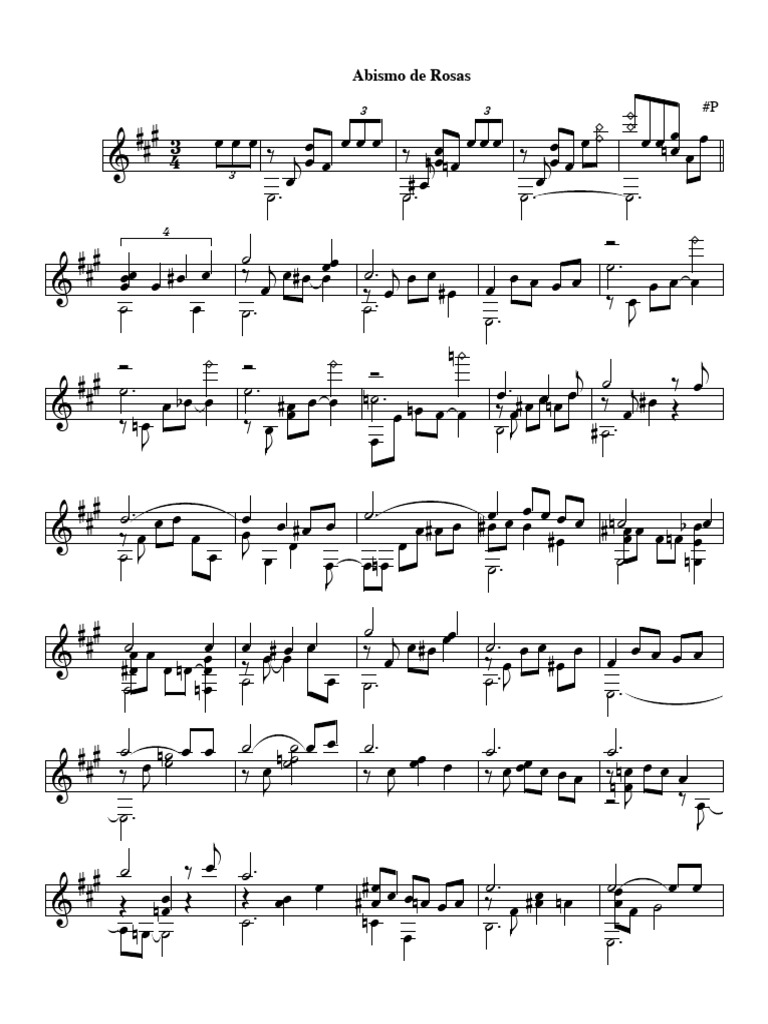 Abismo de Rosas (Arr. Sergio Assad) | PDF