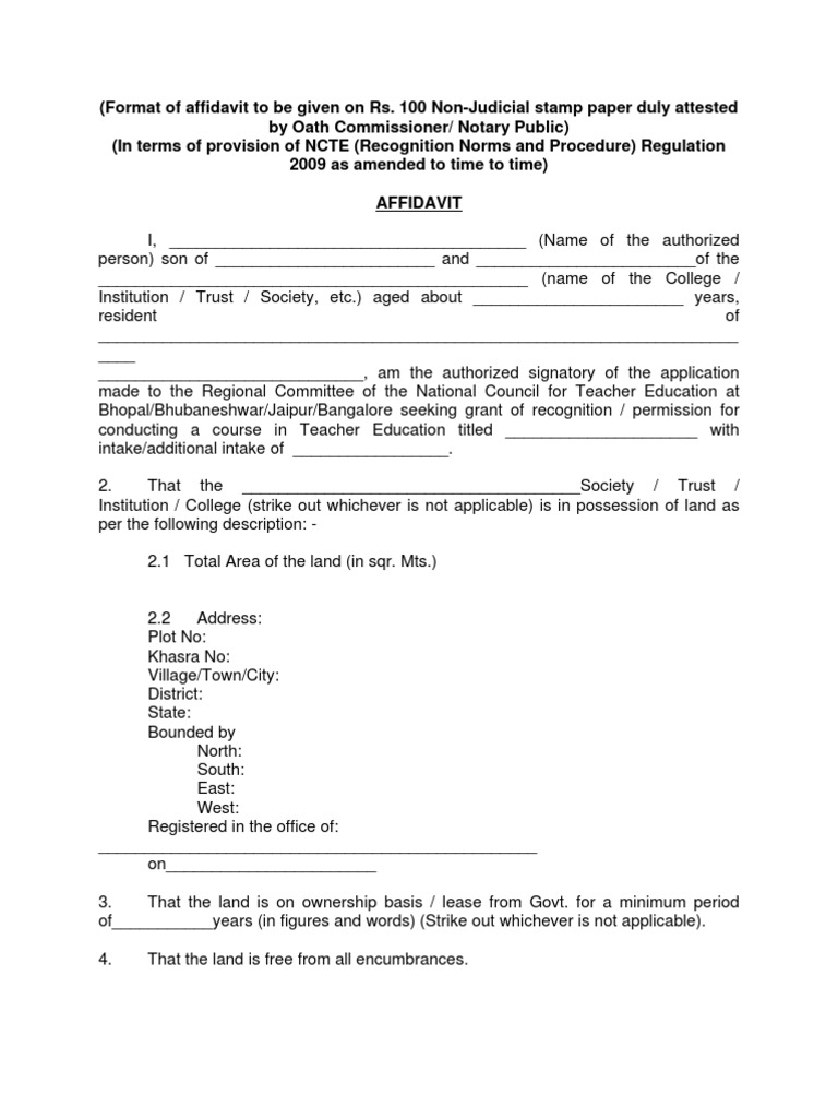 Format of Affidavit | PDF