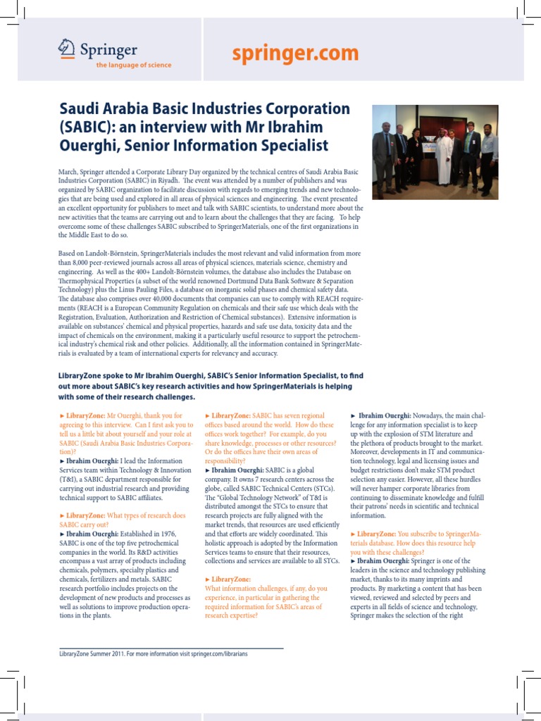 Saudi Arabia Basic Industries Corporation | PDF | Science And ...