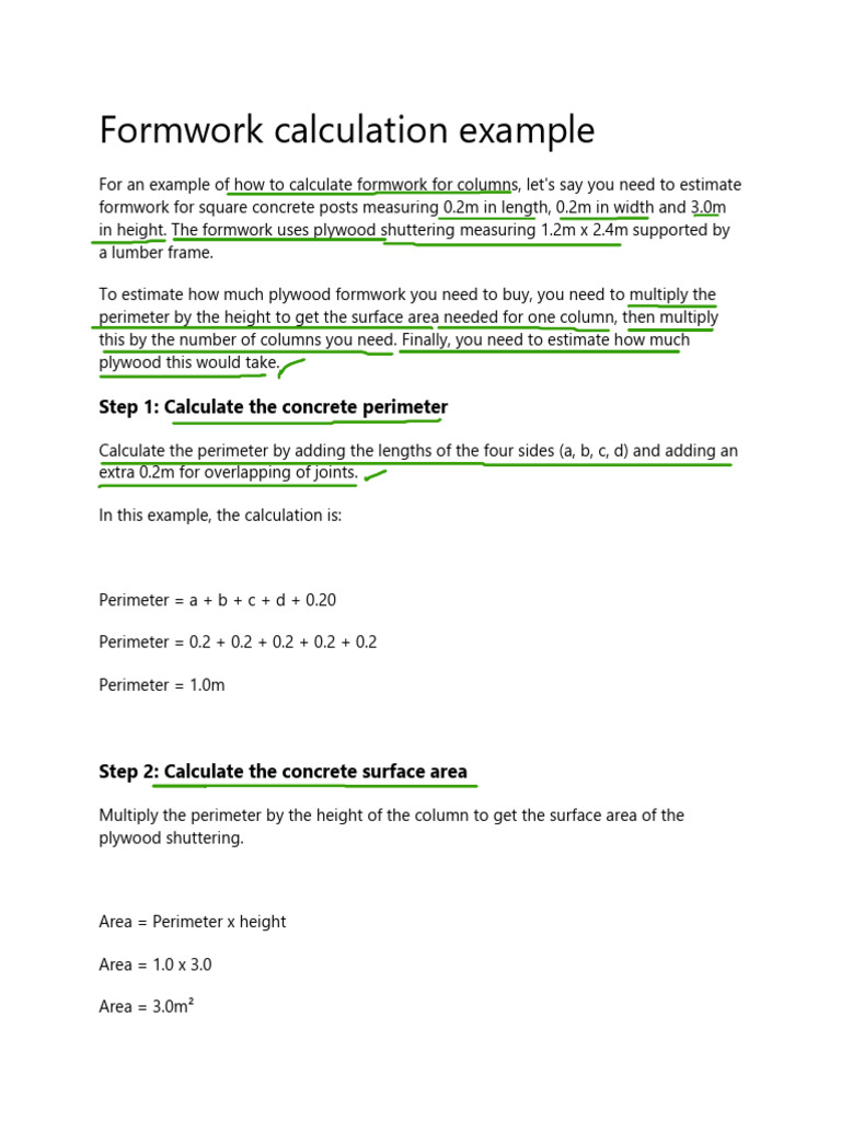 Formwork Calculation Example Plywood-1 | PDF | Concrete | Technology ...