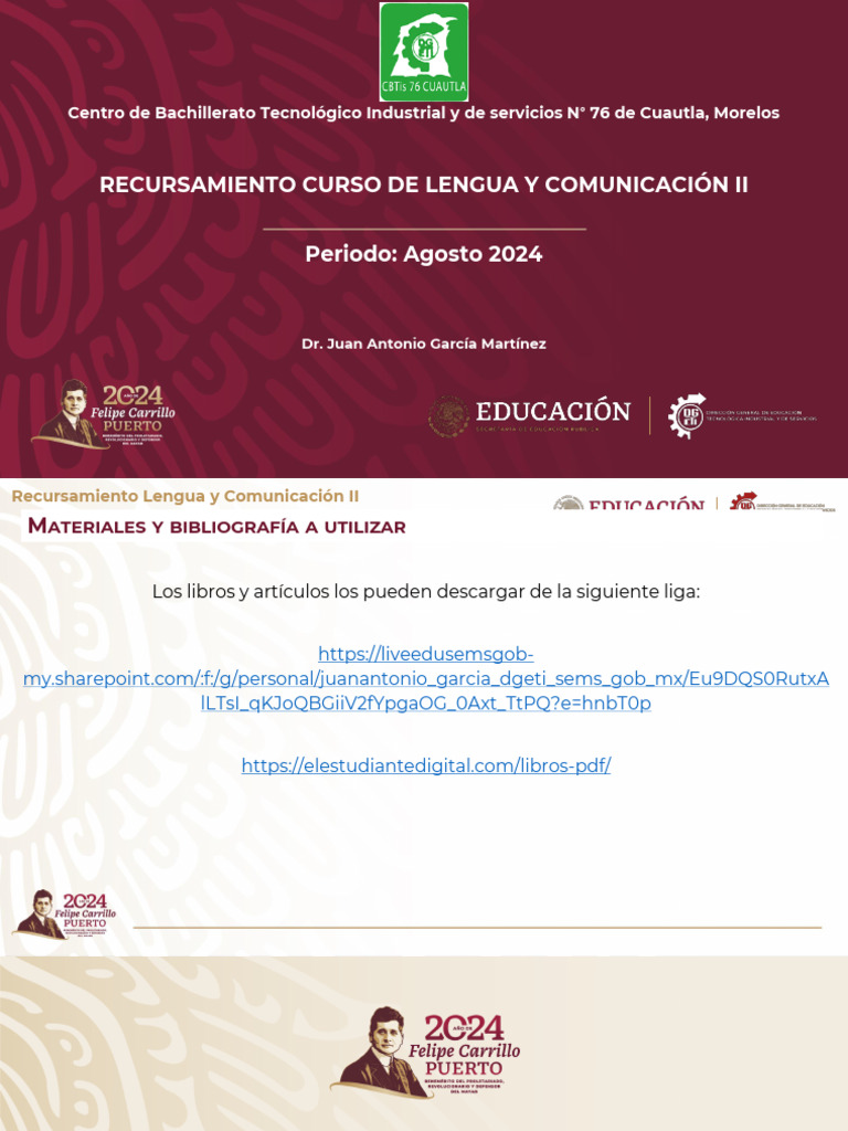 Material Recursamiento 2° Semestre LyC | PDF