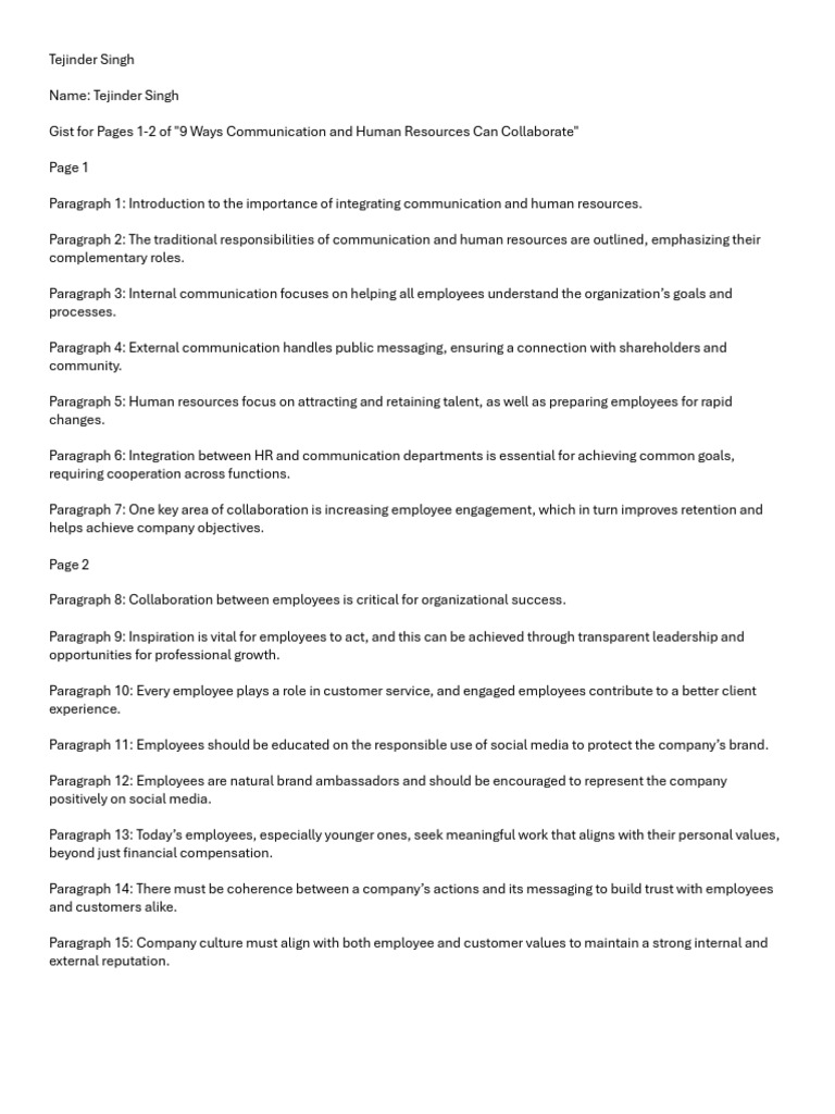 Tejinder Singh Gist | PDF