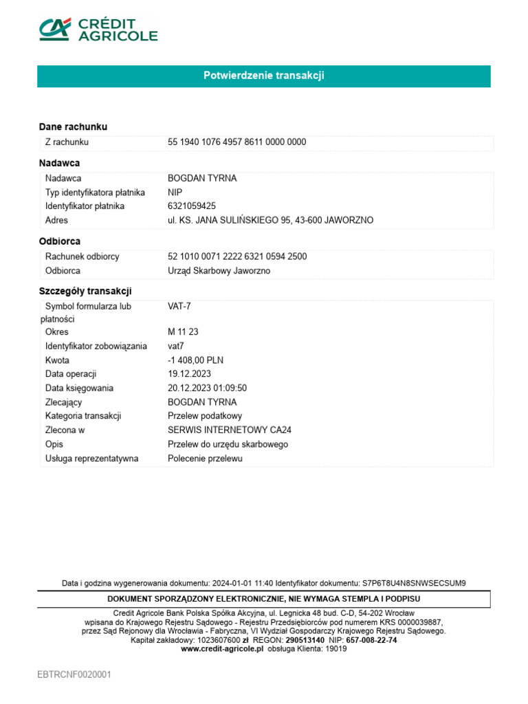 PotwierdzenieTransakcji 01012024 114016 | PDF