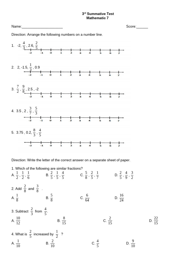 MATH 3RD SUMMATIVE New | PDF