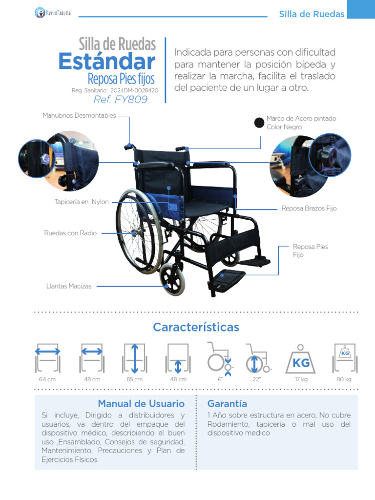Silla de Ruedas Estándar Ref. FY809 | PDF