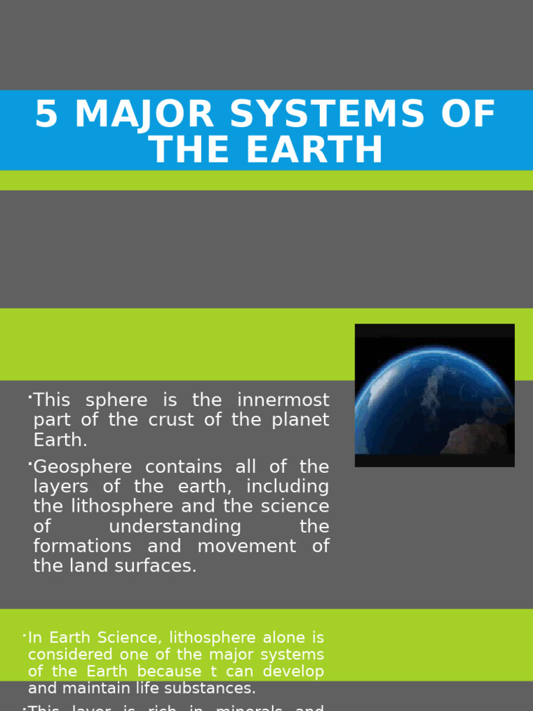 Major Systems of The Earth | PDF