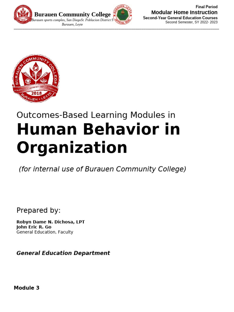 HBO_Final-Module_2ndSem | PDF