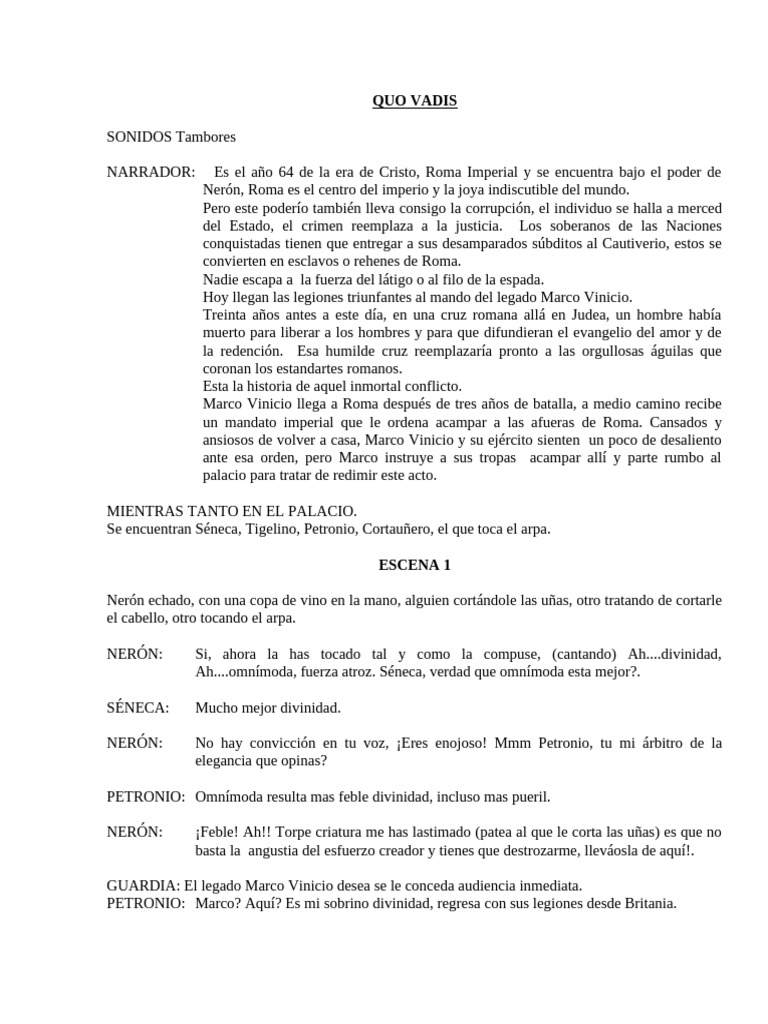 Transcripcion Quo Vadis | PDF