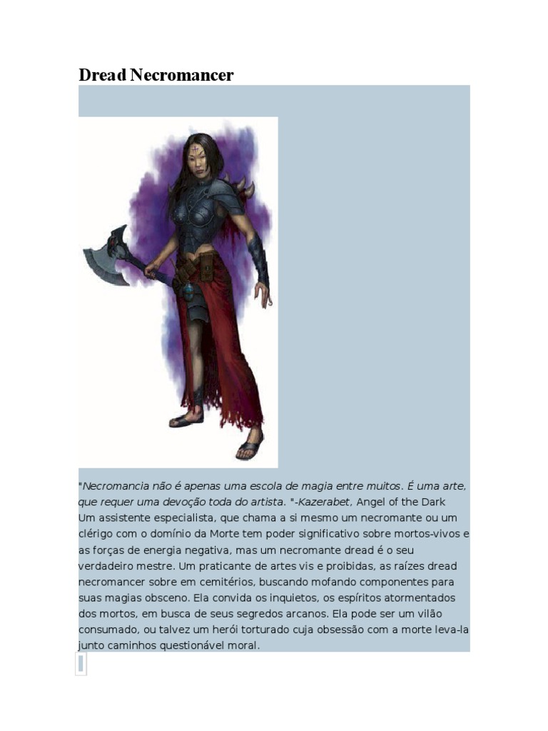 Dread Necromancer - Dados Da CLasse D & D 3.5 | PDF | Morte | Drow ...