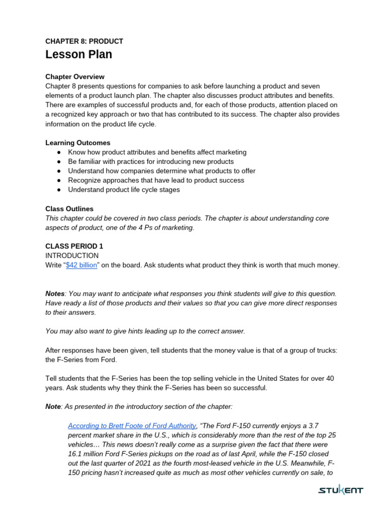 Chapter 8_ Lesson Plan (1) | PDF