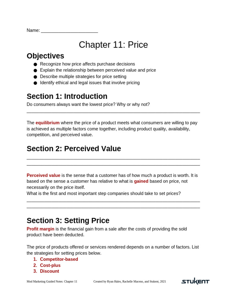 Chapter 11 Guided Notes Answers | PDF