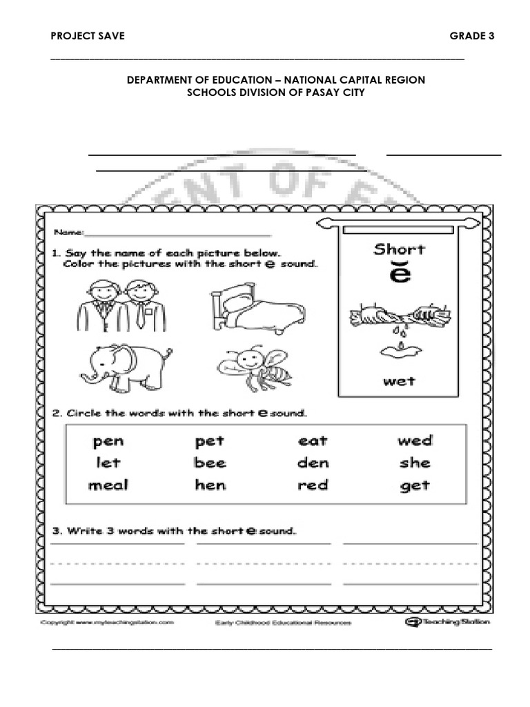 GRADE LEVEL READY_ACTIVITY SHEET_W2_D1_GRADE 3 | PDF