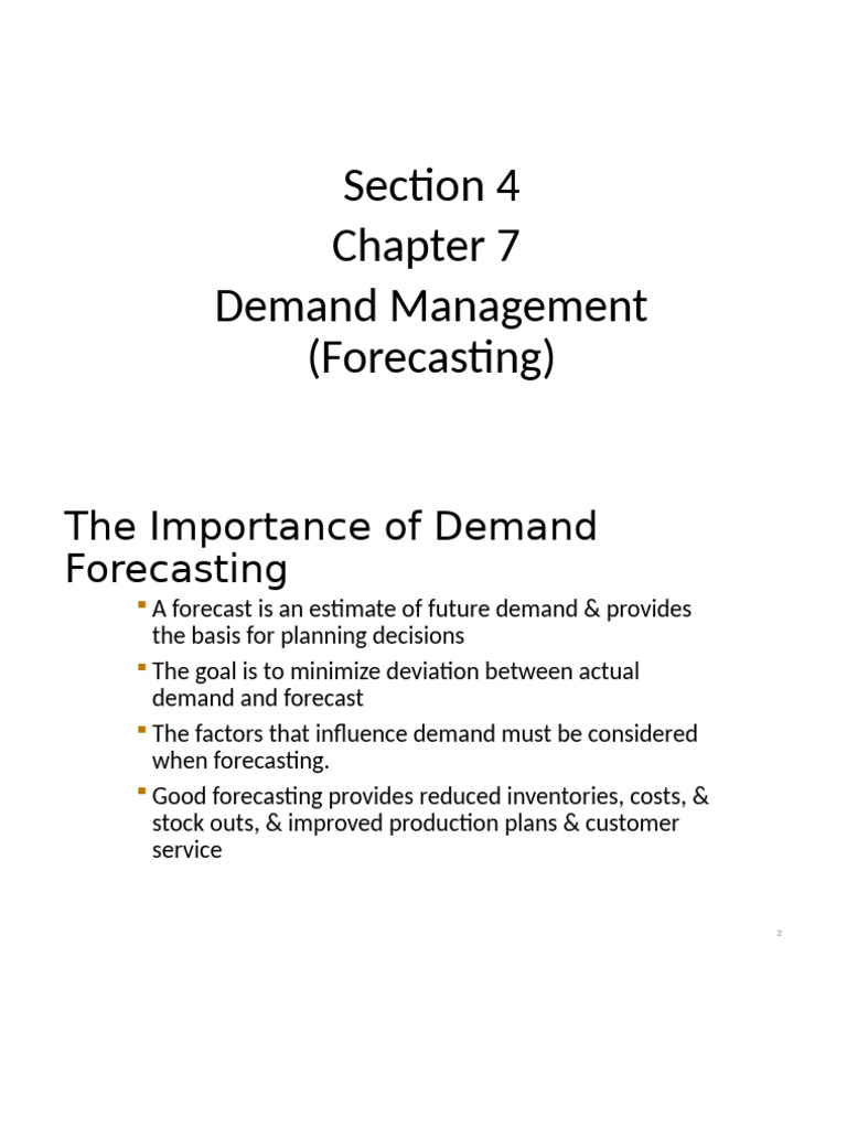 Section 4 Chapter 7 Demand Management | PDF