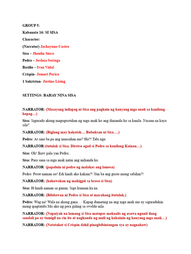 Kabanata 16 Script | PDF