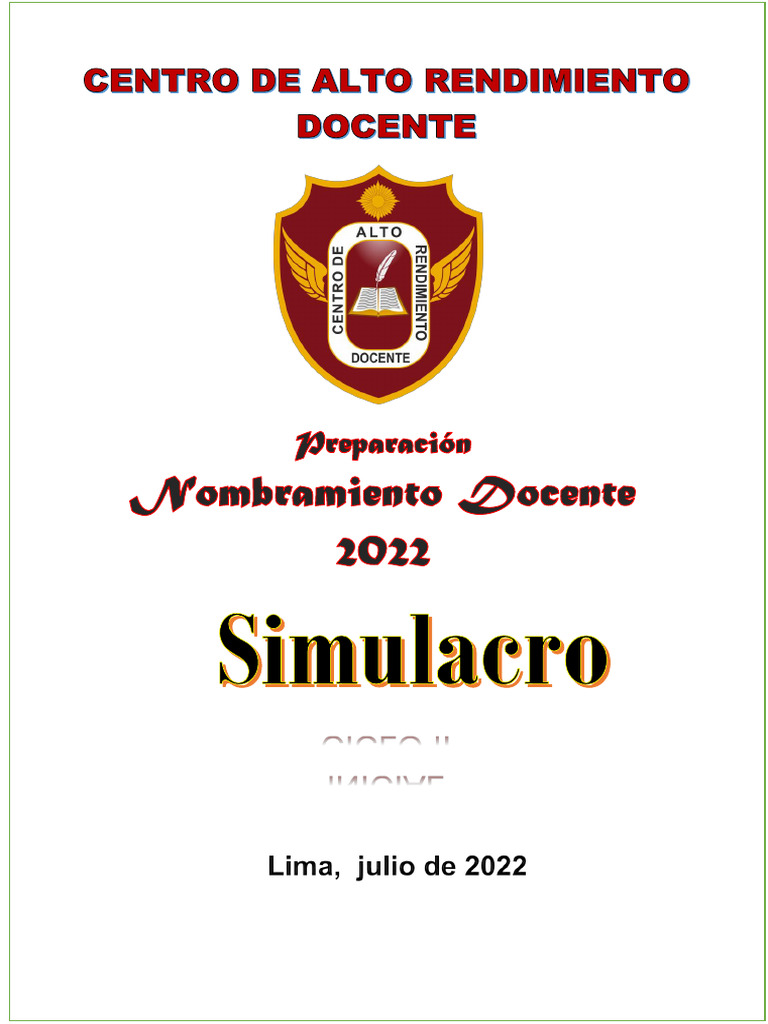 Simulacro - Inicial | PDF | Maestros | Filosofía