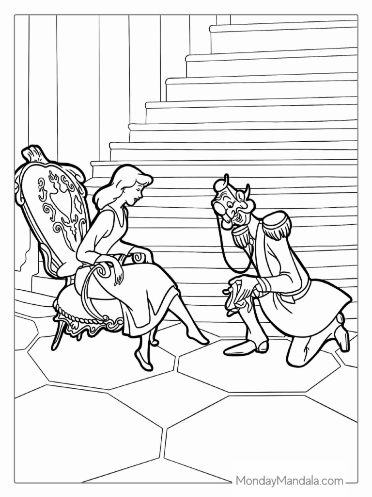 Cinderella and Grand Duke Coloring Picture | PDF