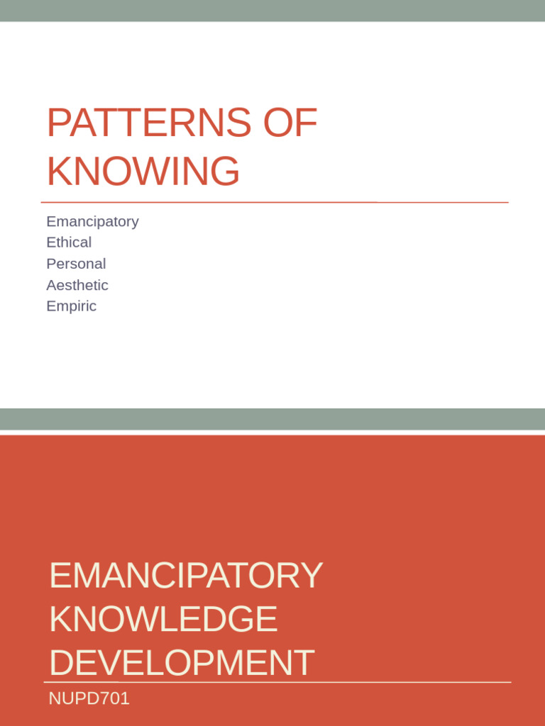 Jan 15 W20, Patterns of Knowing (Open First) | PDF