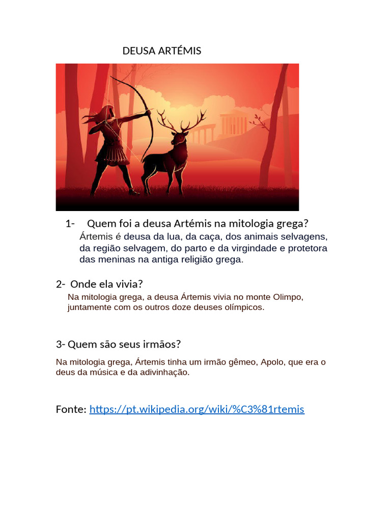 Deusa Artémis | PDF