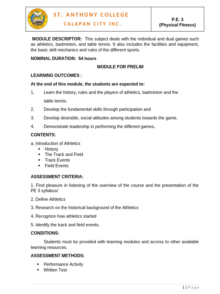 MODULE For PRELIM (1st To 4th Week) | PDF