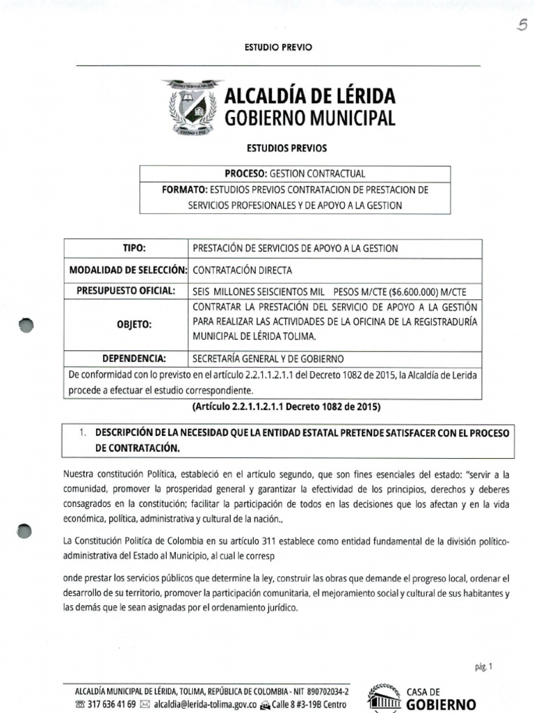 ESTUDIO PREVIO | PDF