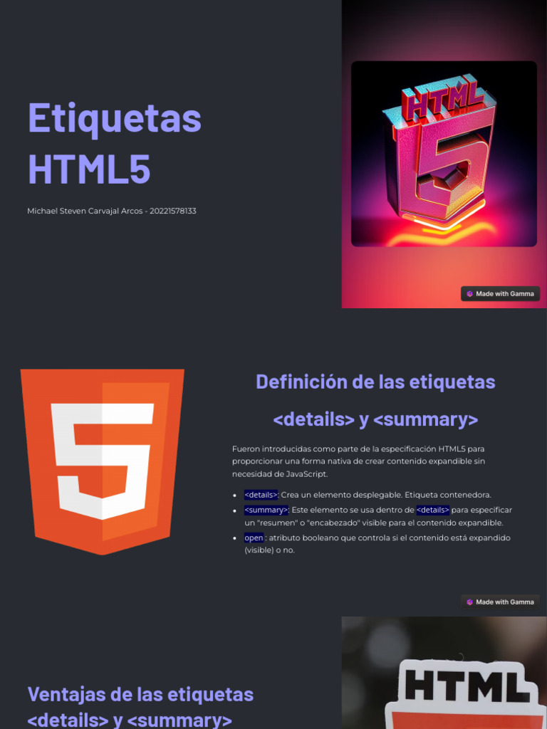 Etiquetas HTML5 | PDF