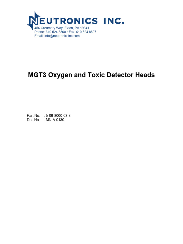 Oxygen Neutronics mgt3 Transmitter | PDF