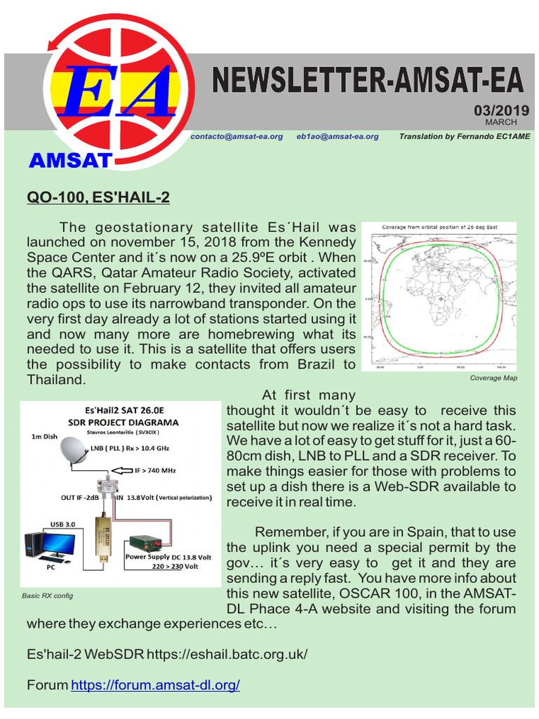 AMSAT EA Newsletter - 03 2019 | PDF