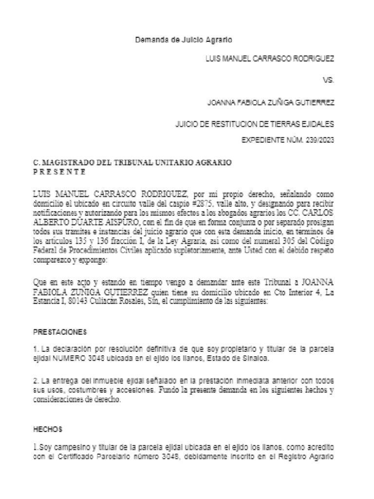 Demanda Agraria | PDF