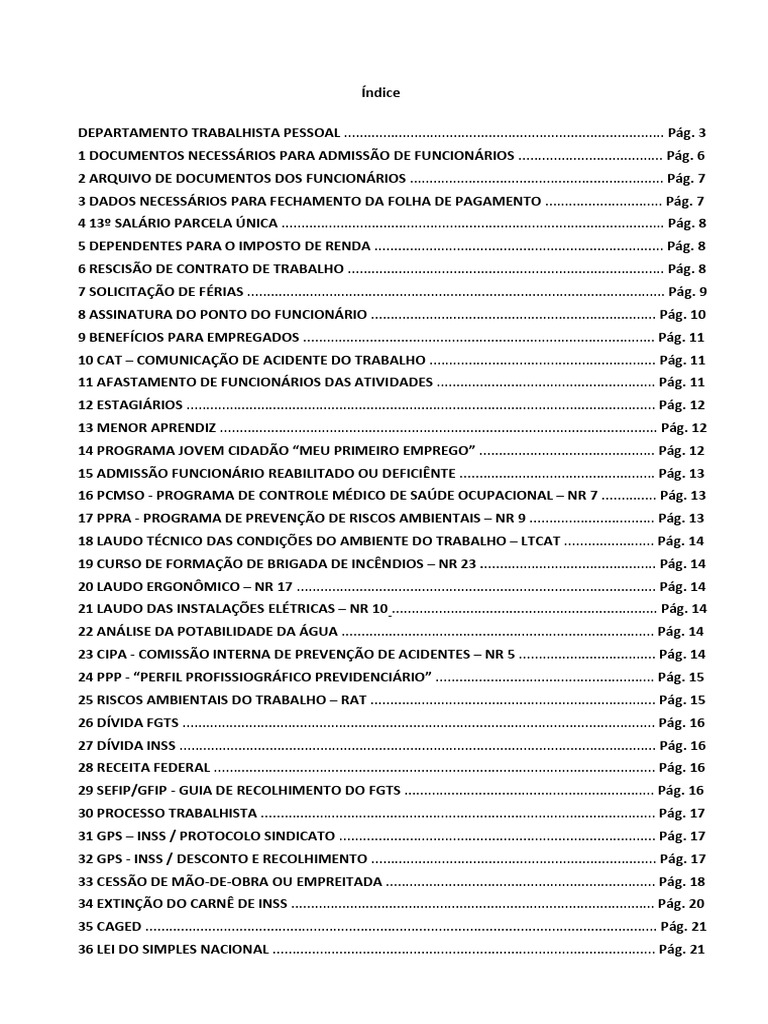 Apostila Departamento Pessoal 03 | PDF