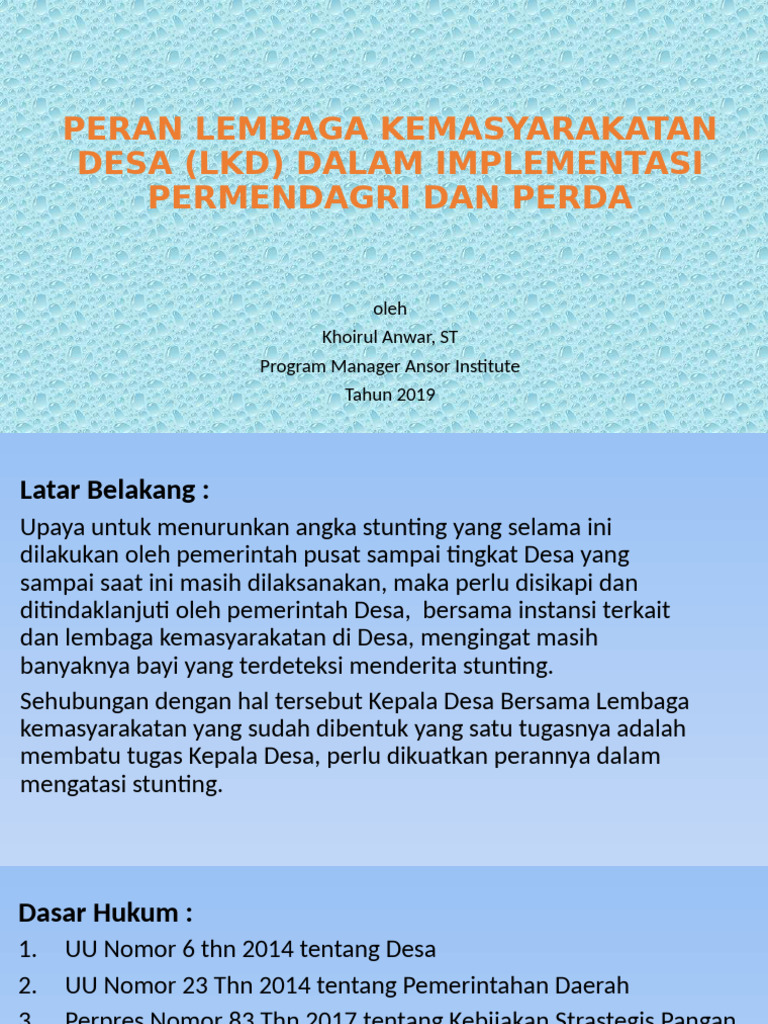 Peran LKD Dalam Upaya Pencegahan Stunting - Xps | PDF
