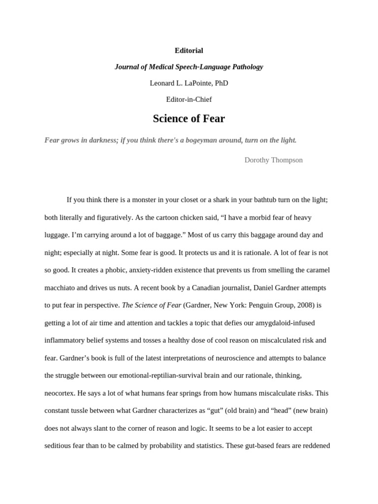 Science of Fear | PDF