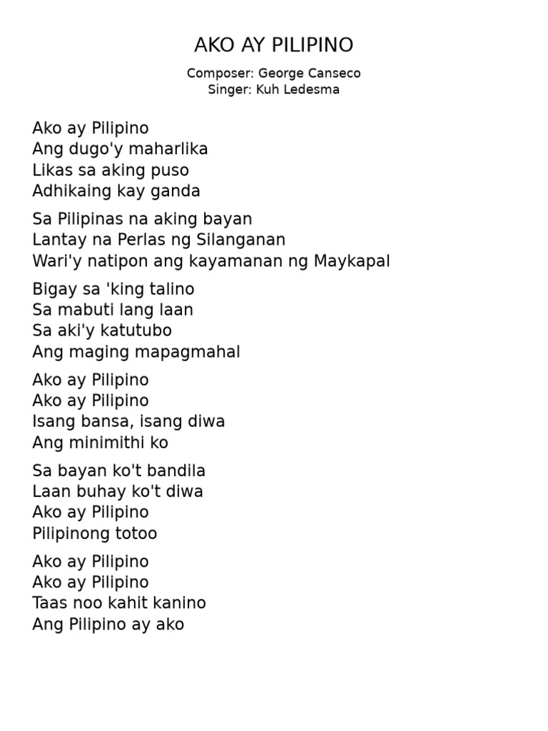 Ako Ay Pilipino | PDF
