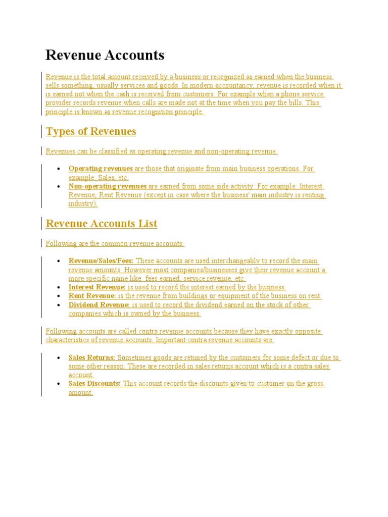 Revenue Accounts: Types of Revenues | Download Free PDF | Reinsurance ...