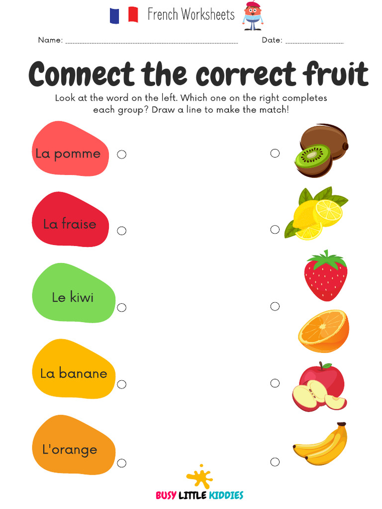 French Worksheets For Kids | PDF