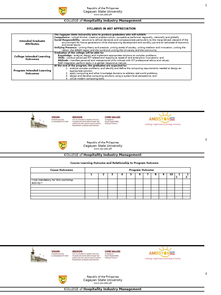 Art Appreciation Syllabus CSU | PDF | Behavior Modification | Liberal Arts Education
