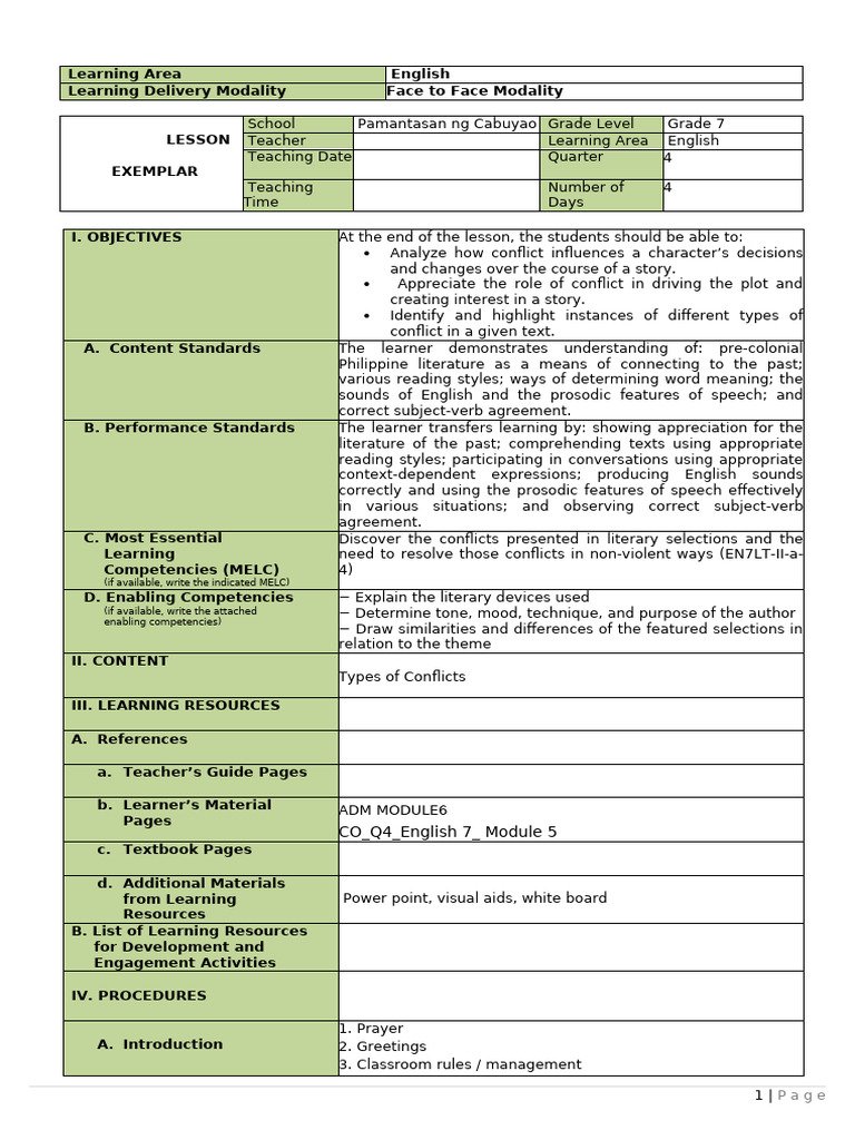 LESSON EXEMPLAR For Group Demo | PDF