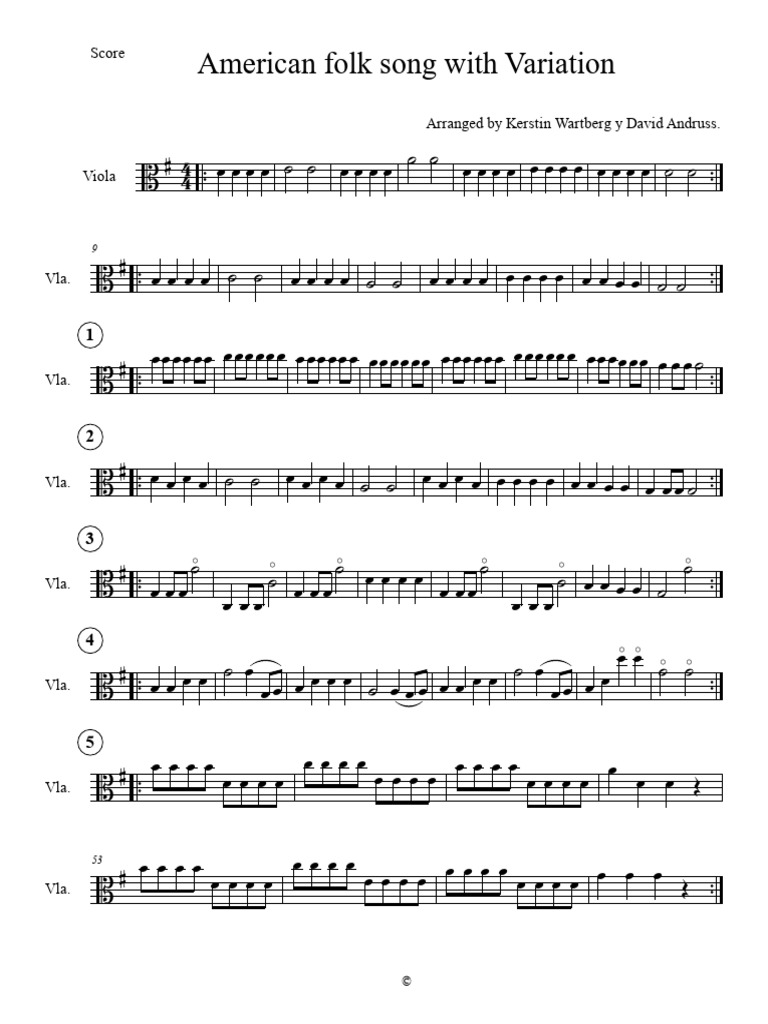 American Folk Song - Variations | PDF
