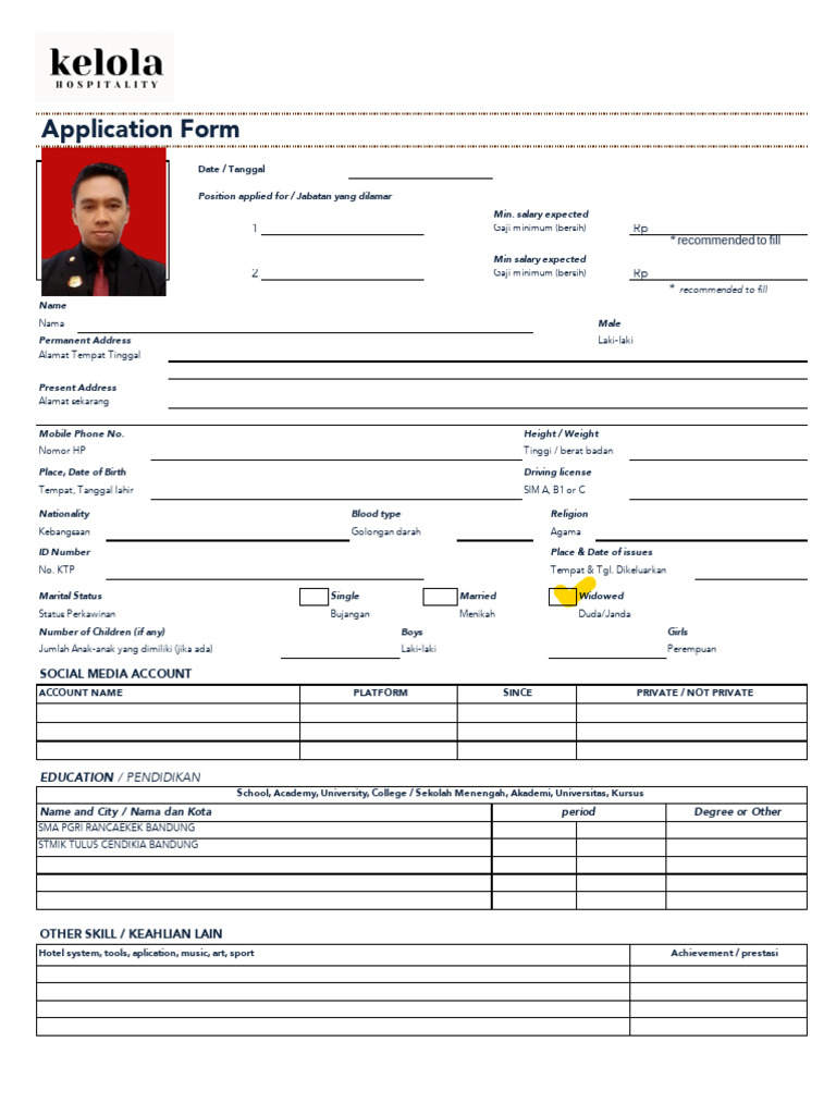 Kelola Application Form | PDF