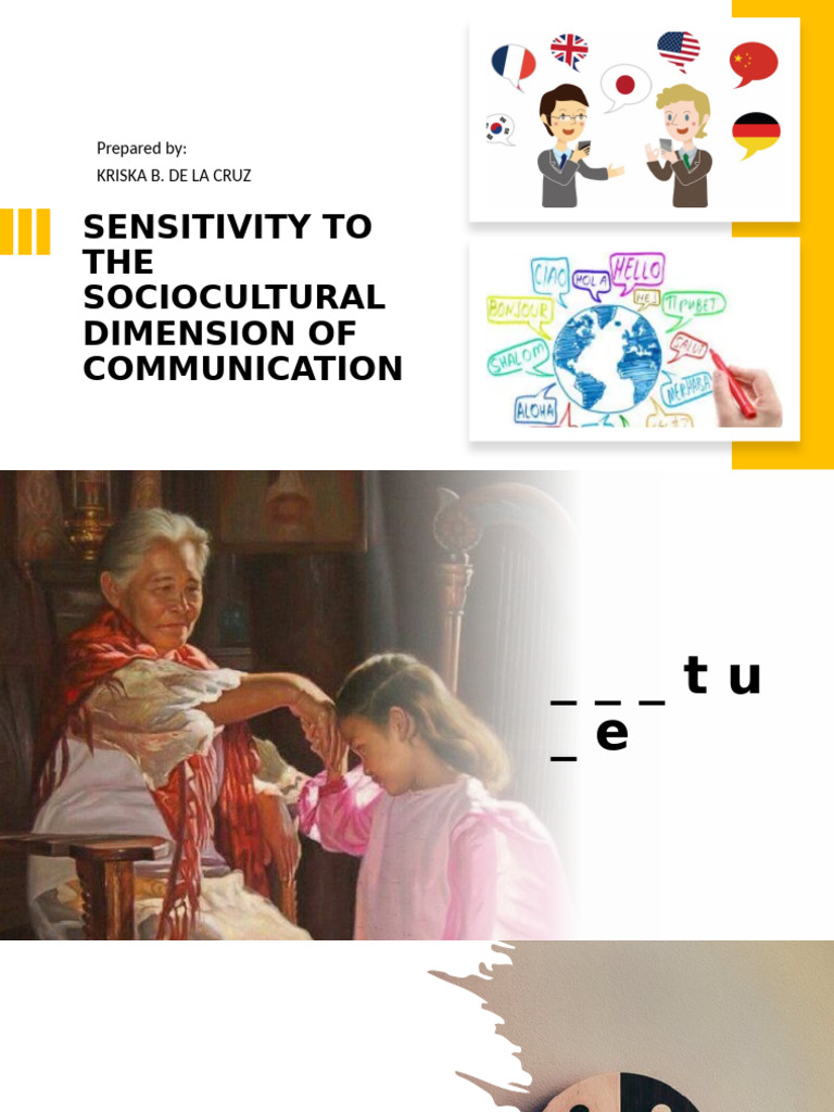 Lesson 5 Sensitivity To The Sociocultural Dimension of Communication ...