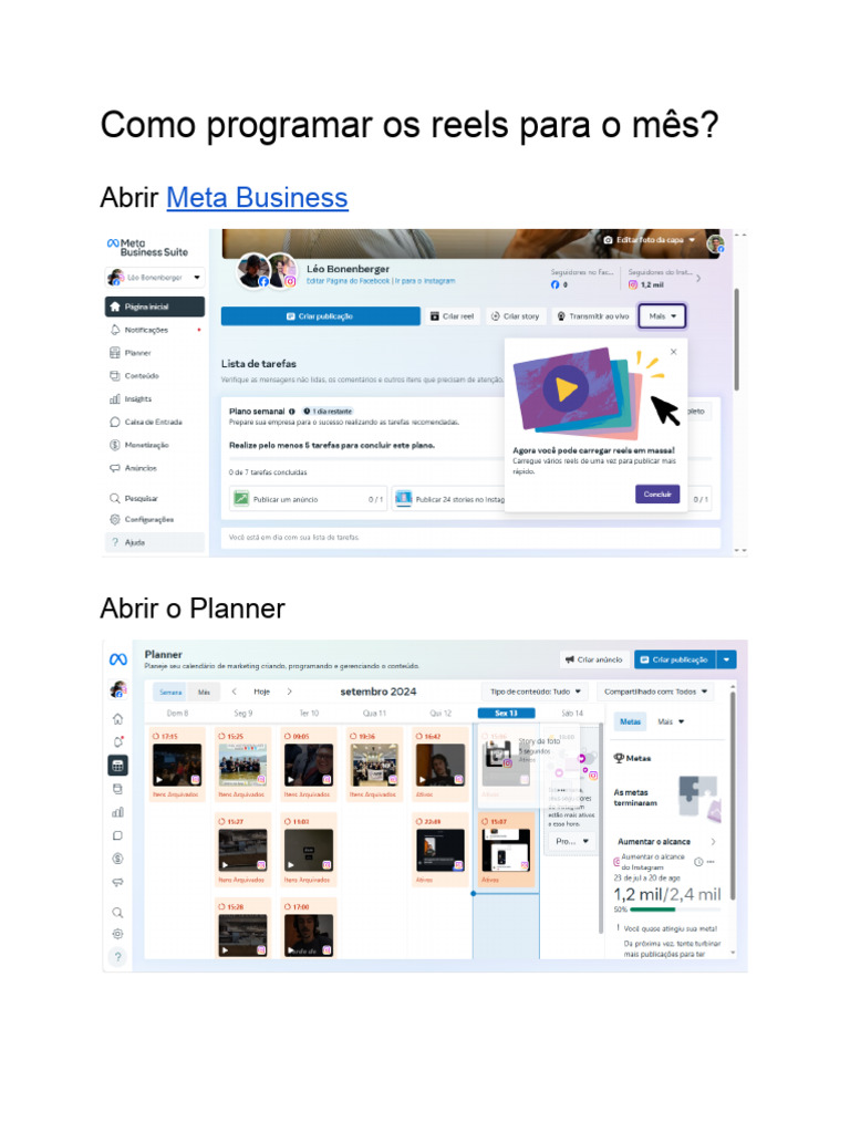 Como programar os reels para o mês_ | PDF