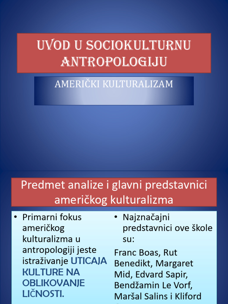 Uvod U Sociokulturnu Antropologiju | PDF