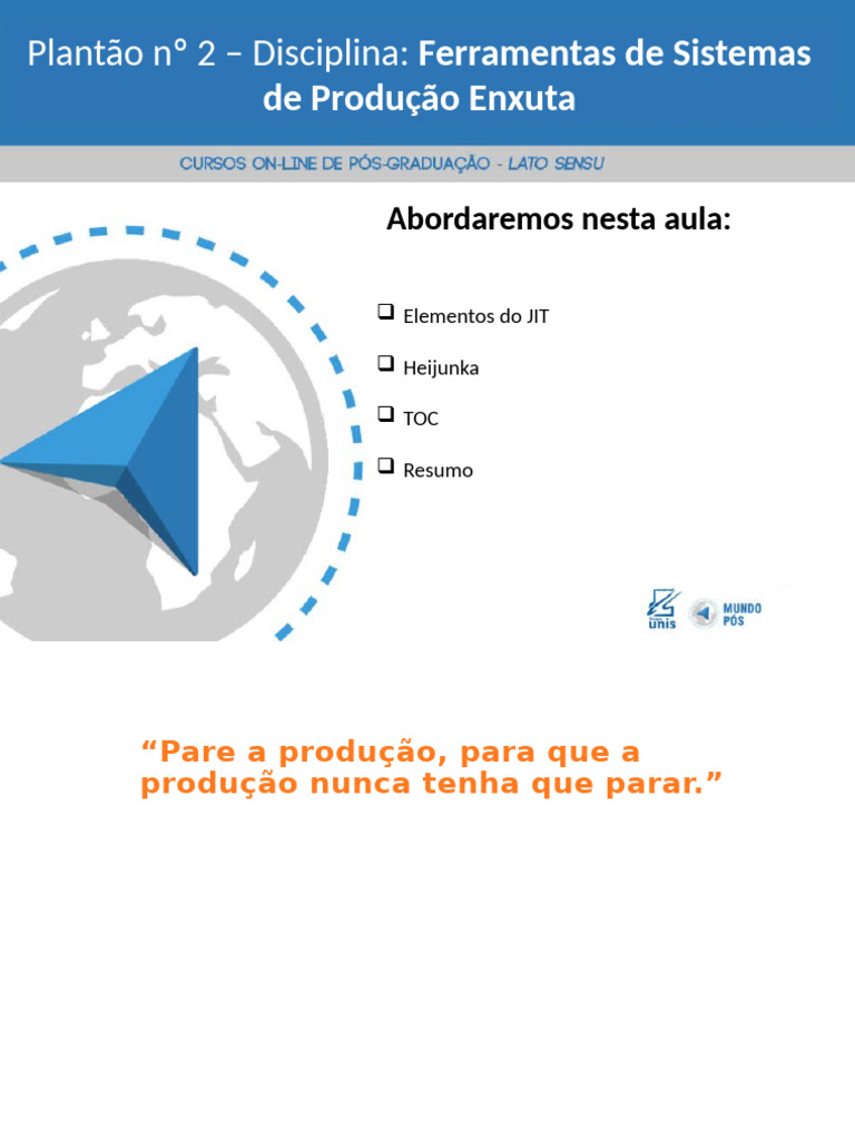 Plantão 2 - Elementos Do JIT e TOC | PDF