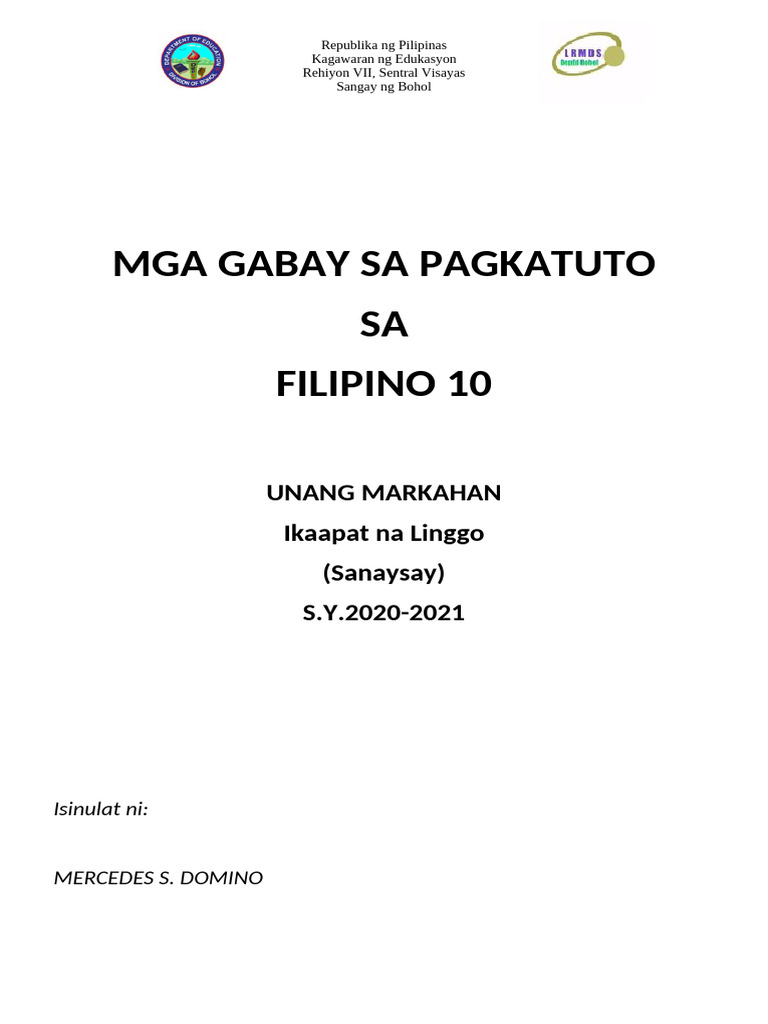 LAS Fil10 Q1 Wk4 | PDF