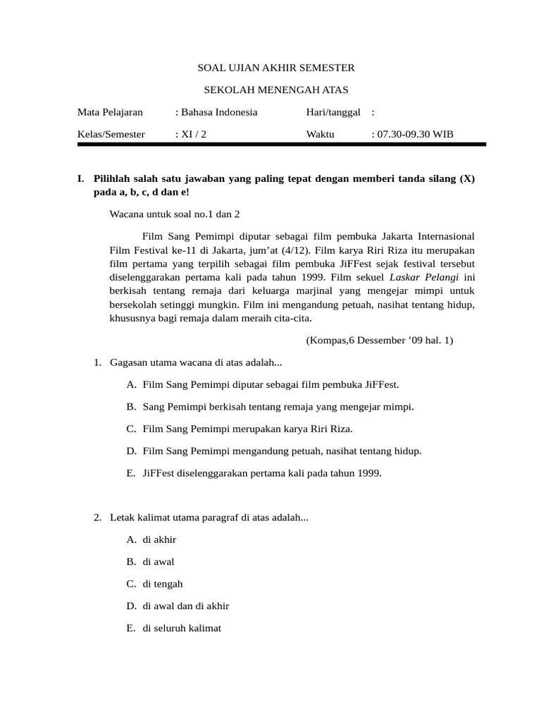 Budi Riyanto SOAL UAS | PDF
