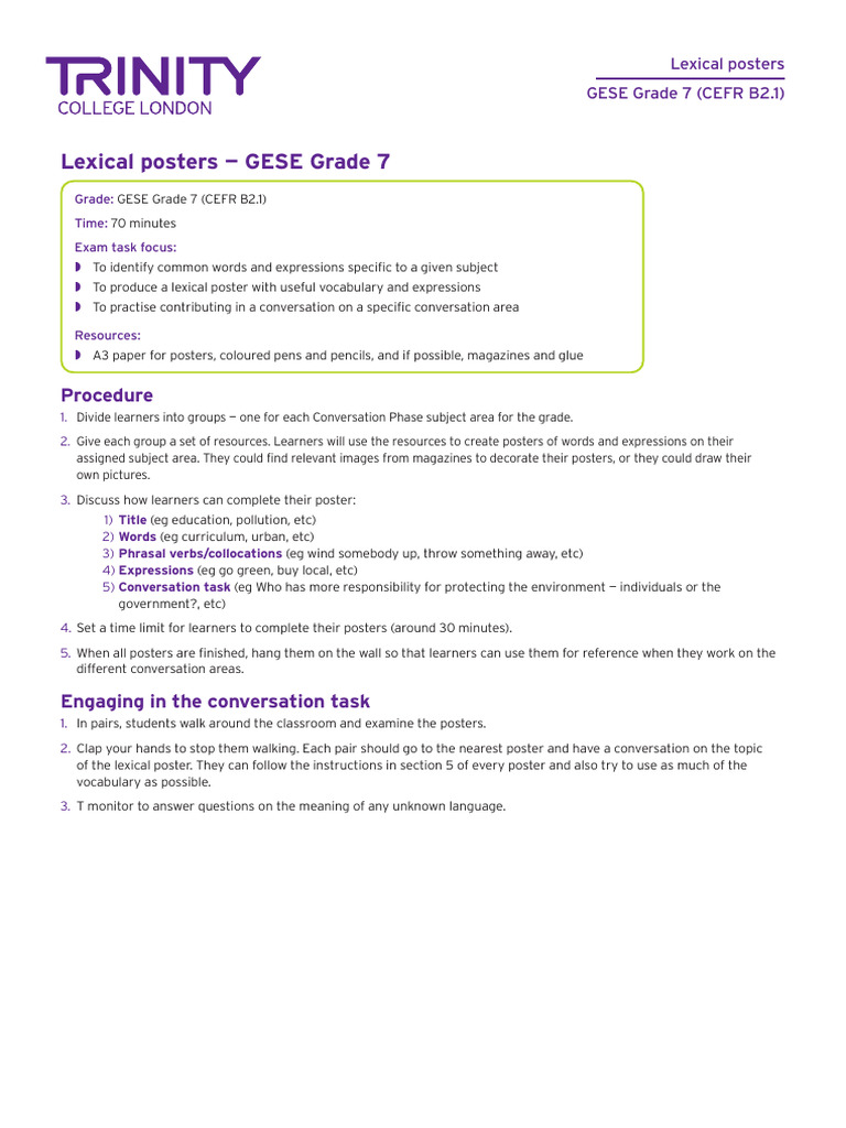 02 GESE G7 Lexical Posters | PDF