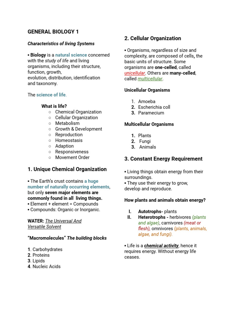 General Biology 1 | PDF