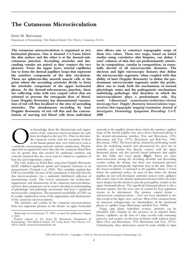Cutaneous Microcirculation Pdf