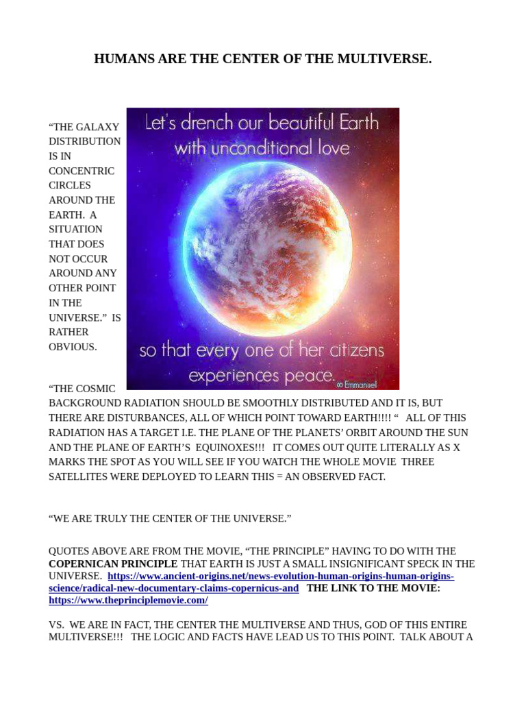 HUMANS_ARE_THE_CENTER_OF_THE_MULTIVERSE | PDF