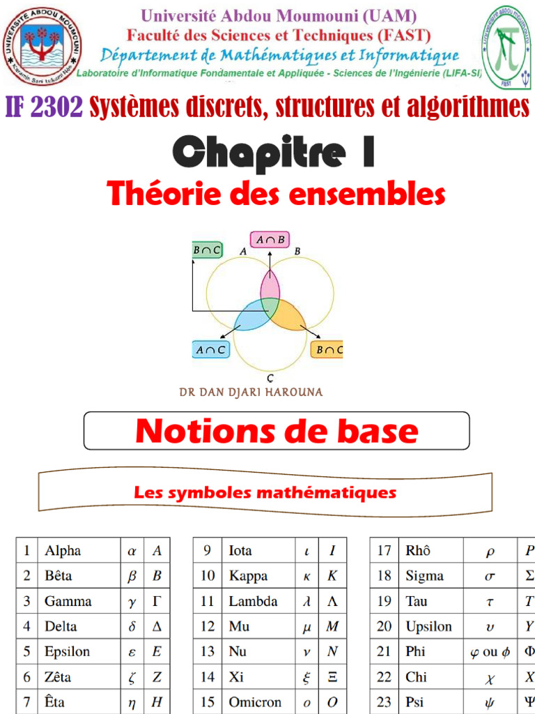 Chapitre 1 - ThÃ©orie Des Ensembles | PDF